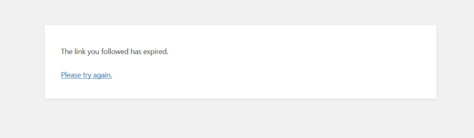Error: “The link you followed has expired.” - Fuel Themes Documentation