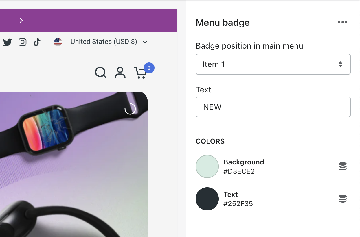 How do I add badges to my menu items on Vision theme? - Fuel Themes ...