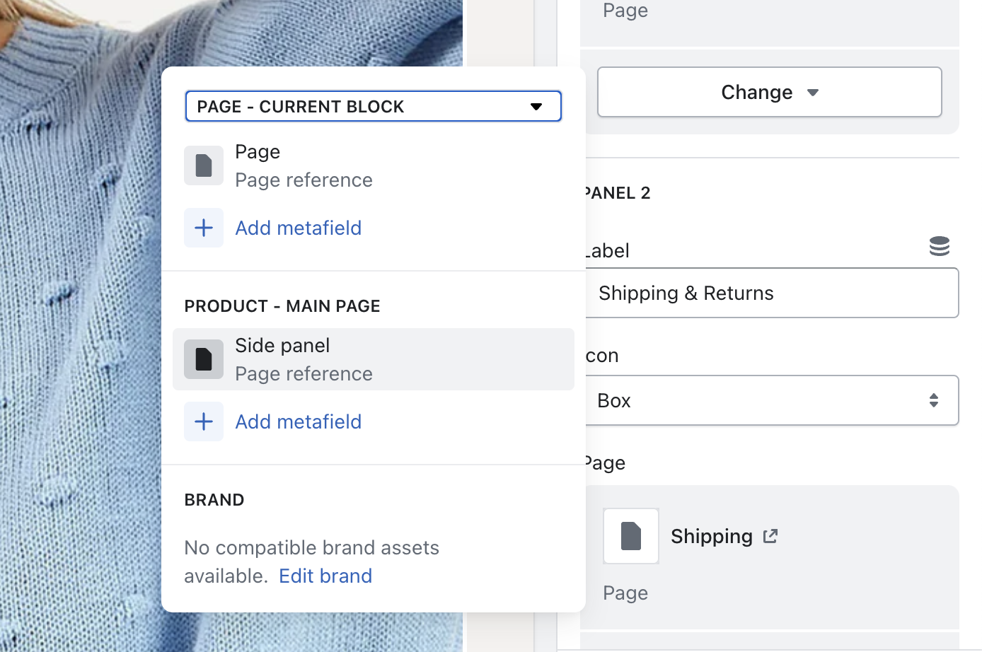 How do I have different Information Side Panels for each product ...